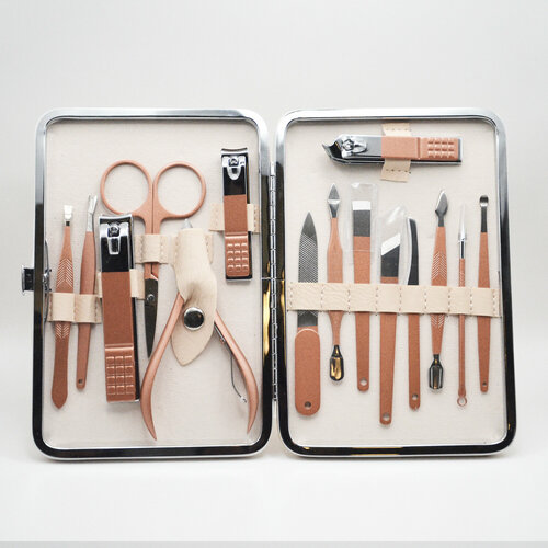 Профессиональный, универсальный набор инструментов для маникюра и педикюра 15 предметов