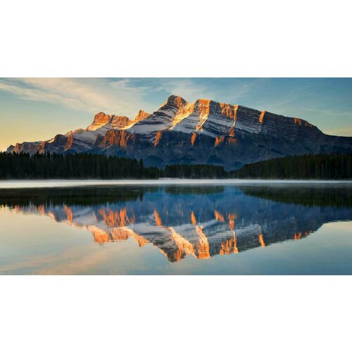 Картина на холсте 60x110 Альянс Лес "Banff отражение national park" на подрамнике / интерьер/ декор