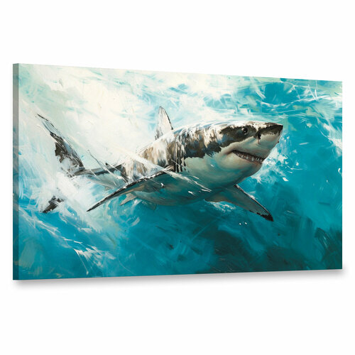 Интерьерная картина 100х60 "Акула: воплощение силы и красоты"
