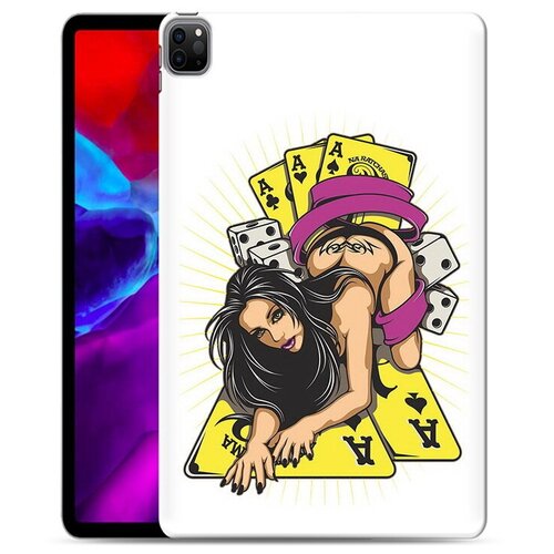 Чехол задняя-панель-накладка-бампер MyPads нарисованная девушка с игровыми картами для Apple iPad Pro 12.9 2020/2021 (MHNF3/K3/Q3) (MHR83/43/E3) (MXFA2/MY2J2/MXAU2) противоударный