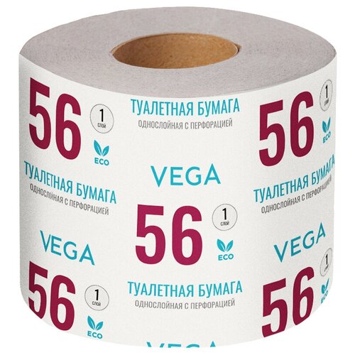 Туалетная бумага VEGA серая однослойная (339240) 48 рул.