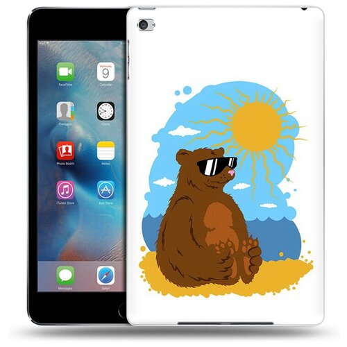 Чехол задняя-панель-накладка-бампер MyPads медведь на чиле для iPad mini 4 7.9 (2015)-A1538/A1550 противоударный