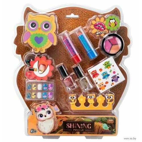 Набор декоративной косметики для детей "Совушка", 9 предметов