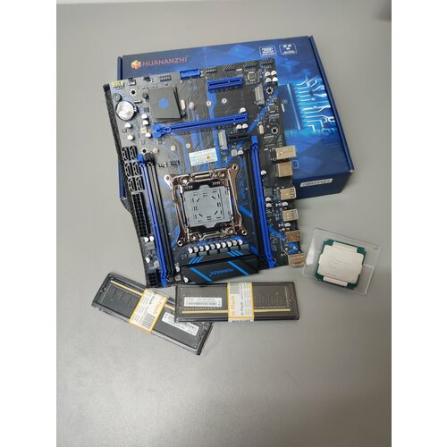 Комплект HUANANZHI X99 QD4 LGA 2011-3 / Xeon E5 2696v3 2.3 ГГц / H-FLASH 32 Гб (2х16Гб) DDR4 2666 МГц
