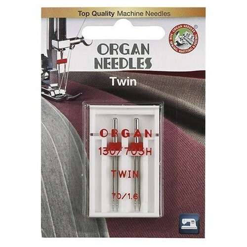 Игла/иглы Organ Twin 70/1.6, серебристый , 2 шт.