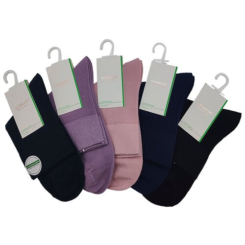 Носки MORRAH, 5 пар, размер 36-41, синий, зеленый, розовый, черный