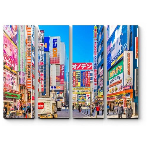 Модульная картина Пестрящий рекламой токийский центр180x135
