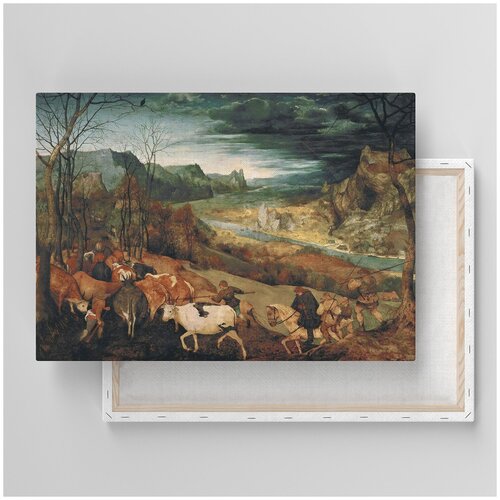 Картина на холсте с подрамником / Pieter Bruegel / Питер Брейгель - Возвращение стада