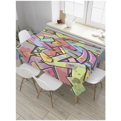Скатерть прямоугольная JoyArty на кухонный стол "Разные направления" из оксфорда, 180x145 см