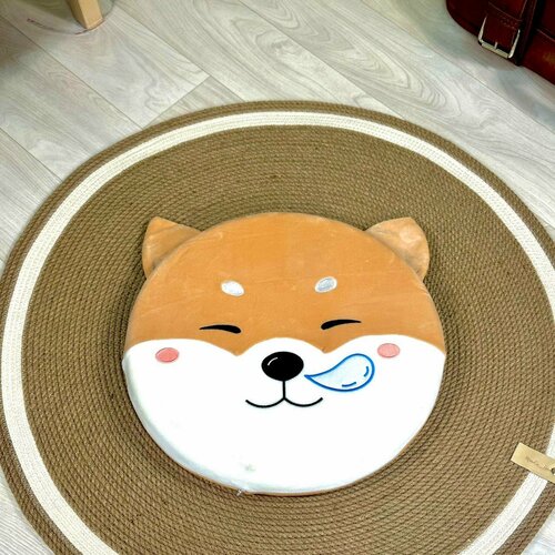 Декоративная подушка на стул круглая Собачка