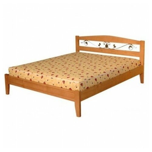 Кровать двуспальная из массива дерева Жоржетта, спальное место (ШхД): 140х200, цвет: сосна