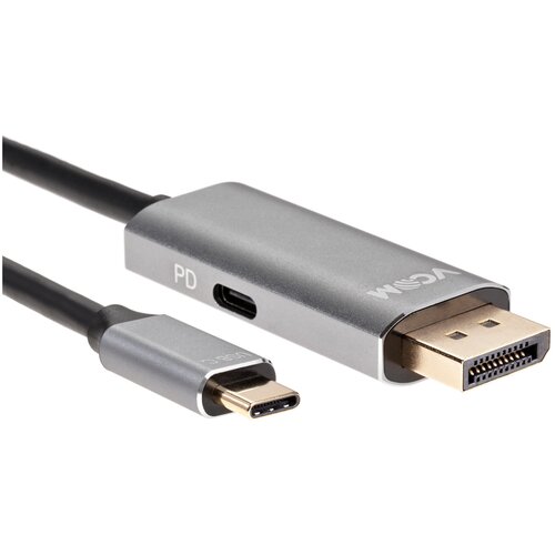 Кабель USB Type-C DisplayPort 1.4 VCOM 8K 60Hz PowerDelivery 100 Вт 1.8 метра алюминиевый корпус (CU480MCPD-1.8M)