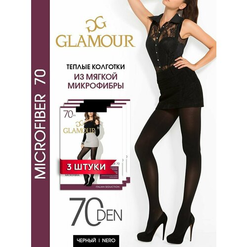 Колготки  Glamour, 70 den, 2 шт., размер 2, черный
