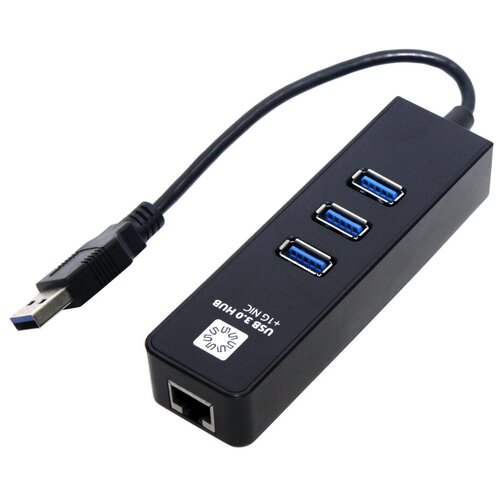 USB-концентратор  5bites UA3-45-04BK, разъемов: 4, 10 см, черный