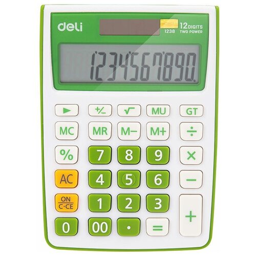 Калькулятор бухгалтерский deli E1238, green
