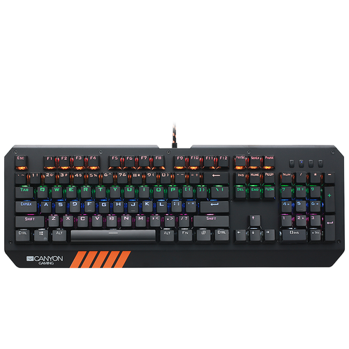 Клавиатура Canyon CND-SKB6-RU Black USB Cherry MX Blue, черный/оранжевый, русская, 1 шт.