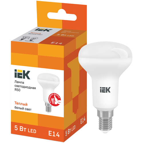 Упаковка светодиодных ламп 2 шт. IEK ECO рефлектор 3000K, E14, 5 Вт, 3000 К