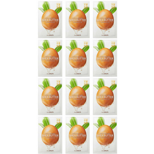 The Saem Маска на тканевой основе Natural Shea Butter Mask Sheet 21мл,12 шт