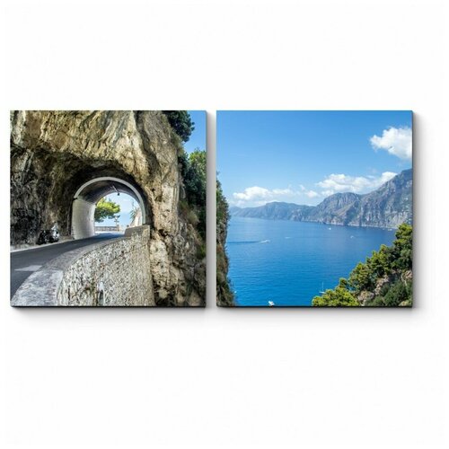 Модульная картина Тоннель на побережье Италии 140x70