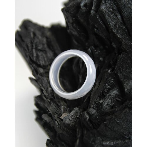 Кольцо-кулон Grow'N Up Кольцо из натурального камня Серый агат, граненое, защита от сглаза, размер 16-17, агат, размер 17