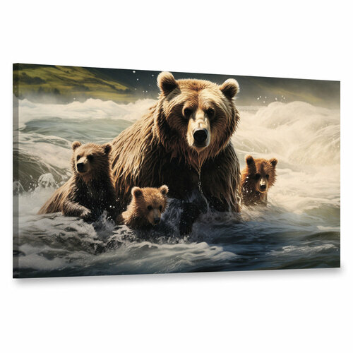 Интерьерная картина 100х60 "Животные в картинах: сила природы"