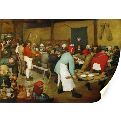 "Крестьянская свадьба", художник Брейгель, Питер, картина (93х65 см / без подрамника)