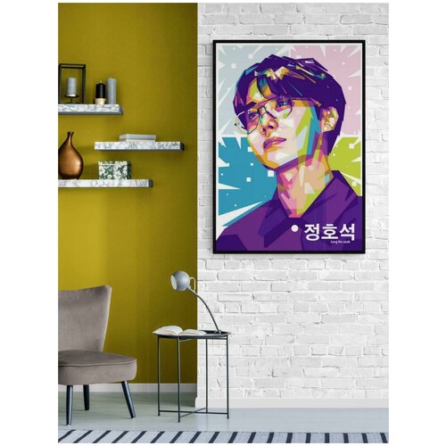Постер / Плакат / Картина на холсте BTS - Джей-Хоуп 40x50 в подарочном тубусе