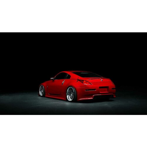 Картина на холсте 60x110 Альянс Лес "Nissan 350Z red rear" на подрамнике / интерьер/ декор