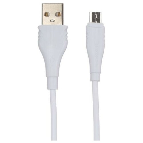 Кабель Borofone BX18, microUSB - USB, 2 А, 2 м, PVC оплётка, белый