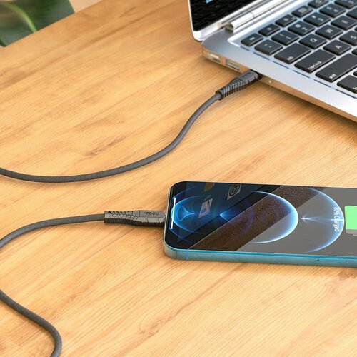 Кабель-переходник USB-type C to Lightning HOCO X67 Nano PD silicone Iphone 20W, 1m (черный)