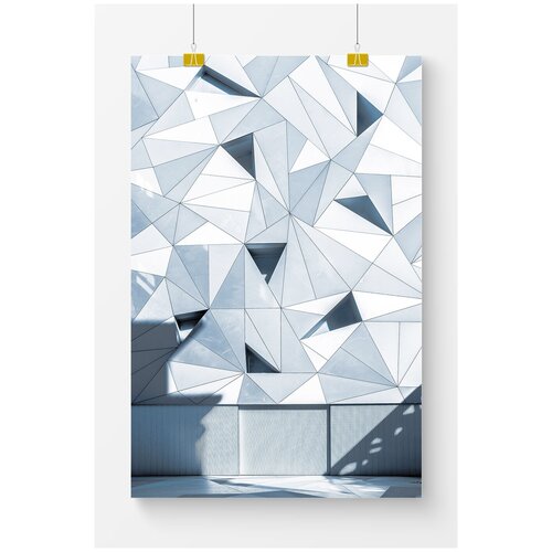 Постер на стену для интерьера Postermarkt Сине белая архитектура №2, размер 40х50 см, постеры картины для интерьера в тубусе
