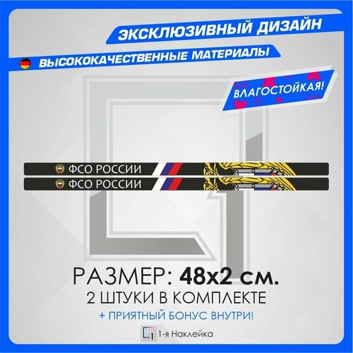 Наклейки на рамку номеров ФСО России 48х2см 2шт
