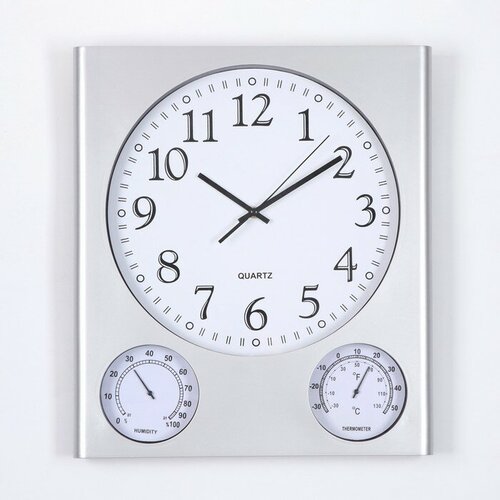 Часы настенные "Верность", d-32.5 см, термометр, гигрометр, дискретный ход