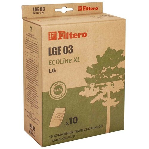 Filtero LGE 03 (10+фильтр) ECOLine XL, бумажные пылесборники 05844 Filtero