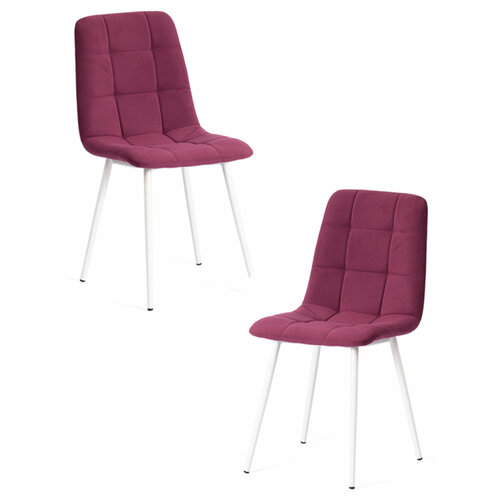 Комплект стульев для кухни TetChair Chilly Max, 2 шт, тёмная фуксия/белый