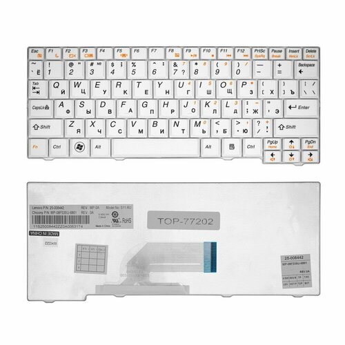 Lenovo Клавиатура Lenovo IdeaPad S10-2, S10-3C, S11 белая