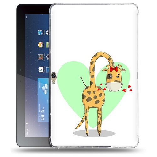 Чехол задняя-панель-накладка-бампер MyPads Влюбленный жираф 14 февраля для Huawei MediaPad M2 10.0 M2-A01W/L 10.1 противоударный