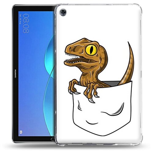 Чехол задняя-панель-накладка-бампер MyPads динозавр в кармане для Huawei MediaPad M5 Lite 10 (BAH2-L09/W09/AL10) противоударный