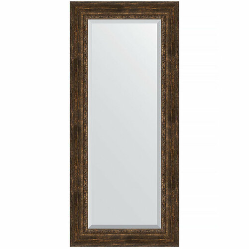 Зеркало Evoform Exclusive 162х72 BY 3586 с фацетом в багетной раме - Состаренное дерево с орнаментом 120 мм