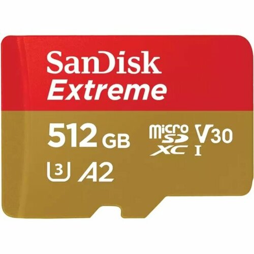 Карта памяти Sandisk micro SDXC 512Gb Extreme UHS-I U3 V30 A2 (190/130 MB/s)