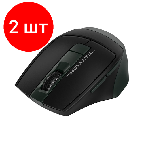 Комплект 2 штук, Мышь компьютерная A4Tech Fstyler FB35S зелен/черный 2000dpi/WLS BT/Radio