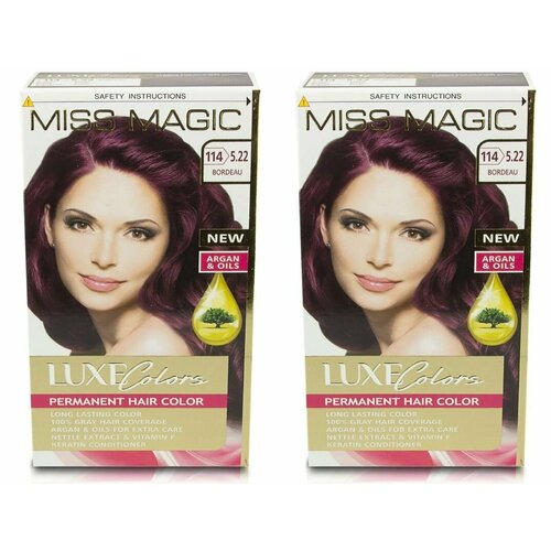 MISS MAGIC LUXE Colors Краска для волос, тон 114/5.22- бордо, 2 шт