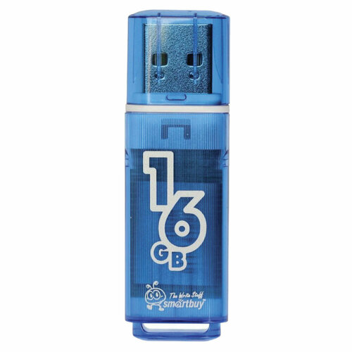 Флеш-диск 16 GB, SMARTBUY Glossy, USB 2.0, синий, SB16GBGS-B упаковка 2 шт.