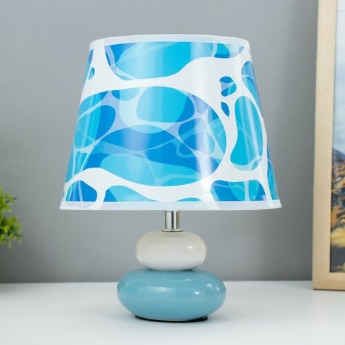 Настольная лампа "Морская волна" Е14 15Вт бело-голубой RISALUX
