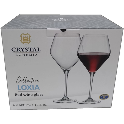 CRYSTAL BOHEMIA Набор бокалов для красного вина Loxia, 400 мл, 6 шт