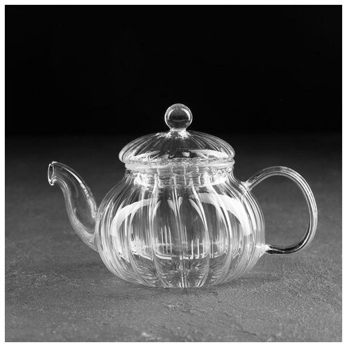 Чайник заварочный со стеклянной крышкой и ситом Доляна "Диана", 400 мл