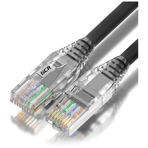 Патч-корд UTP cat.5e 1 Гбит/с RJ45 LAN CCA компьютерный кабель для интернета (GCR-LSZH53) черный 1.0м