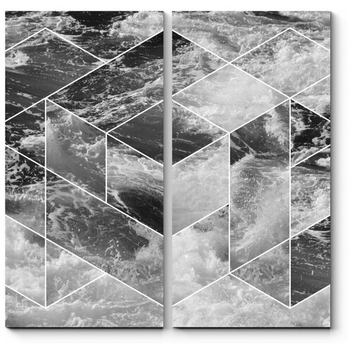 Модульная картина Узор из волн 50x50