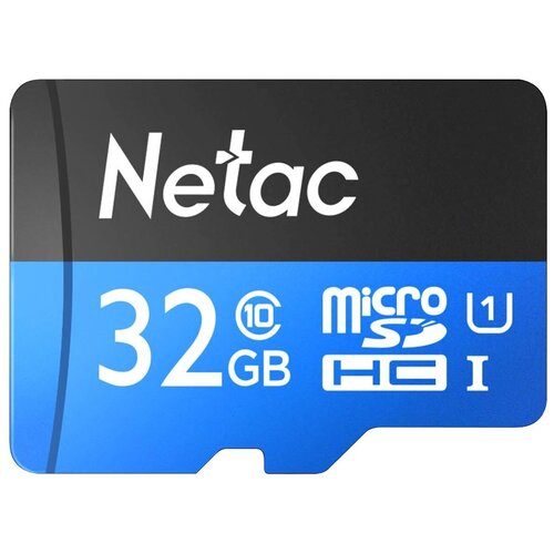 NT02P500STN-032G-R, Карта памяти MicroSD с адаптером 32GB Netac P500 Standart, Class 10 UHS-I (90Mb/s)