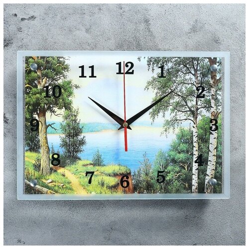 Часы-картина настенные, серия: Природа, "Озеро", 25х35 см